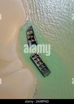 Aerial view of a section of the Mulberry Harbour Stock Photo - Alamy