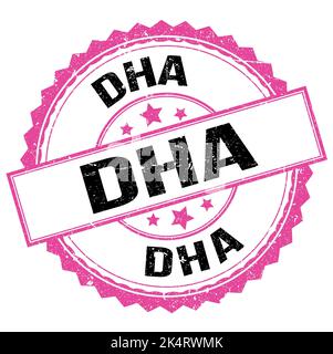 dha text written on pink-black grungy stamp sign Stock Photo - Alamy