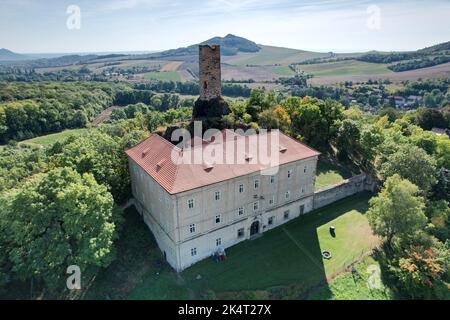 Zámek Skalka historical old castle Skalka in Ceske stredohori region ...