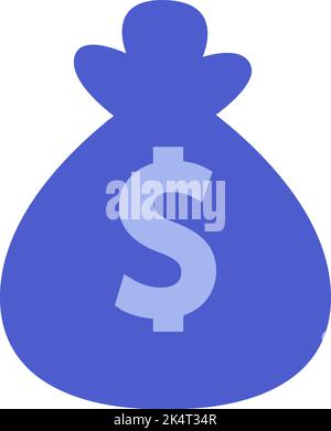 money sack or treasure icon on isolated white background,vector ...