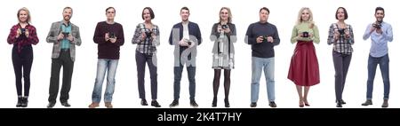 collage of professional photographers in full length isolated Stock ...