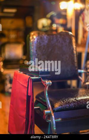 Empty chair at barber shop Stock Photo - Alamy