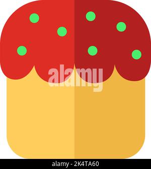 Vector illustration Happy Easter. Easter cake, decorated egg in basket ...