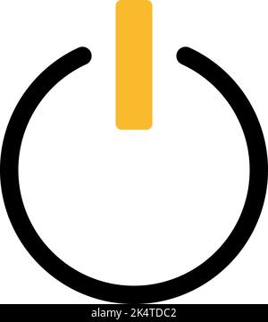 Push-button power isolated on a white background. Vector illustration ...
