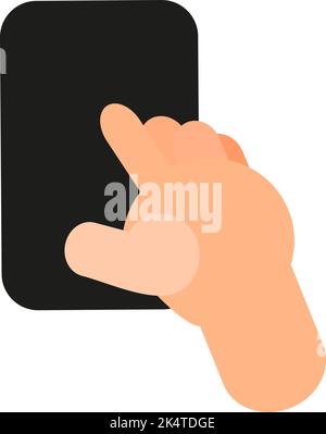 Hand scrolling on phone. Smartphone user, internet feed watching ...