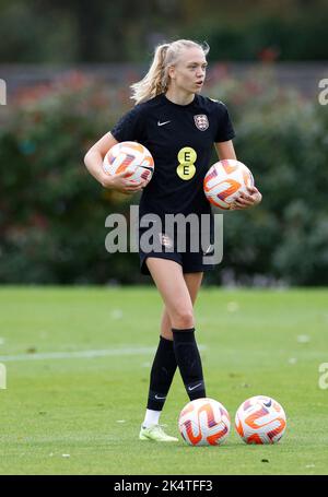 England's Esme Morgan during a training session at The Lensbury Resort ...