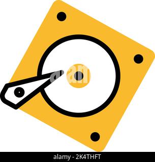 Hard disk on white background. Computer storage drive. Vector ...