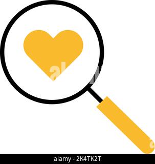 Heart search icon. Valentines day symbol. Vector illustration, romance ...