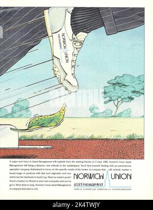 Norwich Union bank financial institution advertisement bank magazine advert 1980s 1970s Stock ...