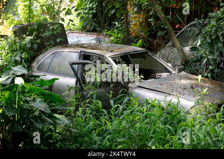 Dhaka, Bangladesh - October 04, 2022: Impounded vehicles have been left ...