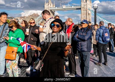 Stretching Back To Tower Bridge, British People and People From Around ...