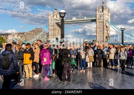 Stretching Back To Tower Bridge, British People and People From Around ...
