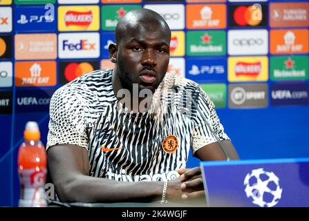 Chelsea's Kalidou Koulibaly during a press conference at Stamford ...