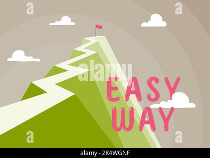 Handwriting text Easy Way. Business idea making hard decision between ...
