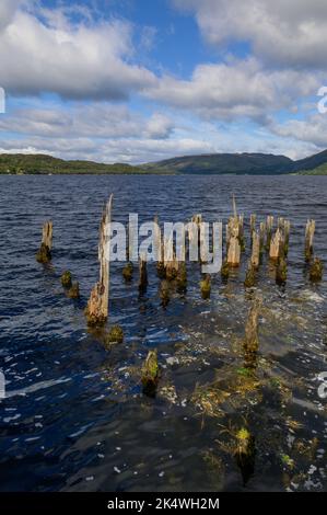 Remains of Kelly's Pier at Taynuilt on Loch Etive in Scotland Stock ...