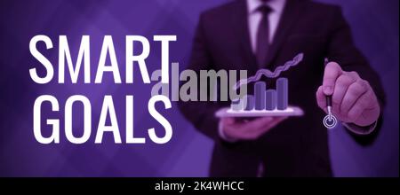 Conceptual display Smart Goals, Conceptual photo mnemonic used as a ...