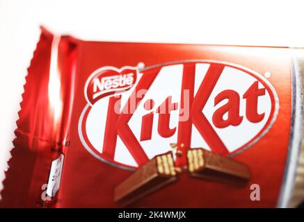 Kit Kat (stylised as KitKat in various countries) is a chocolate ...