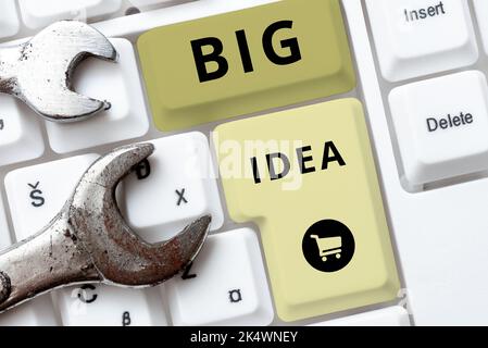 Sign displaying Big Idea. Conceptual photo Having great creative ...