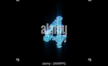 blue brilliants or ice crystals number 1 on black bg, isolated - object ...