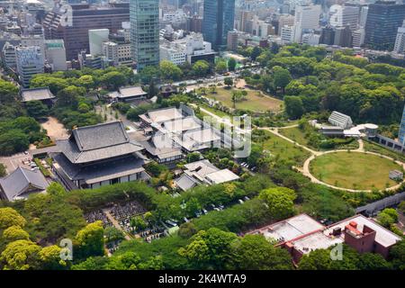 Tokyo city aerial view. Shibakoen district in Minato Ward Stock Photo - Alamy