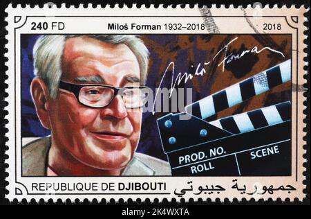Milos Forman portrait on postage stamp Stock Photo - Alamy