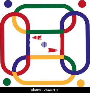 Geometric square logo, icon. Abstract symbol. Stock vector illustration ...