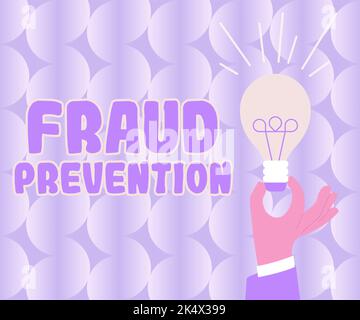 Text sign showing Fraud Prevention, Conceptual photo to secure the ...