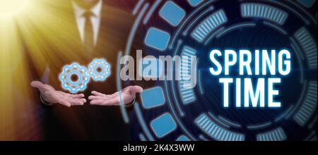 Inspiration showing sign Spring Time. Business concept temperate season ...