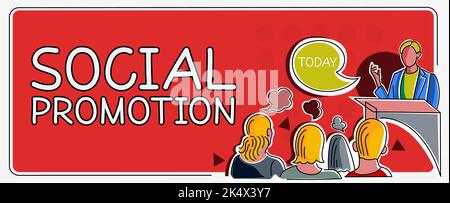 Text showing inspiration Social Promotion. Conceptual photo promoting a ...