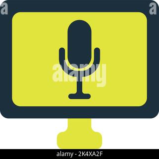 Microphone vector icon. Podcast, record. Solid icon style, glyph ...