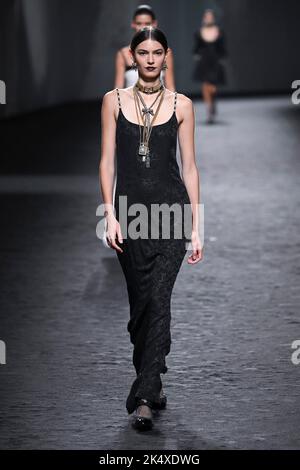 Model Vivienne Rohner walks on the runway during the Chanel Ready to Wear Fashion Show at Paris ...