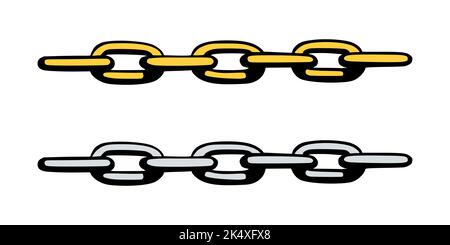 Chain as symbol of unity and cooperation. Sketch of metal chains ...