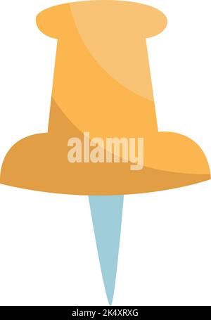 Yellow sticky note with pin isolated on background. Vector illustration ...