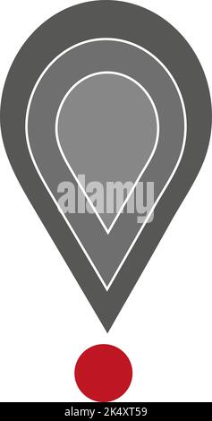 pin location mark icon, logo type in outline shape vector illustration ...