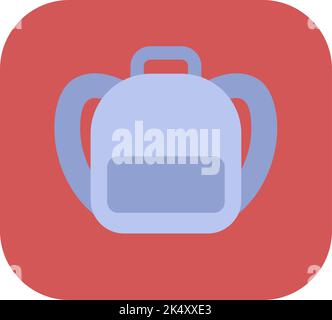 Kids schoolbag isolated vector icon, student rucksack of blue and ...