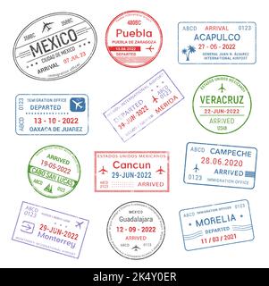 Campeche passport travel stamp of Mexico, international visa to Mexican ...