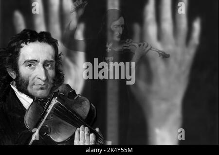 The greatest violinist of all time, the Italian Niccolò Paganini Stock ...