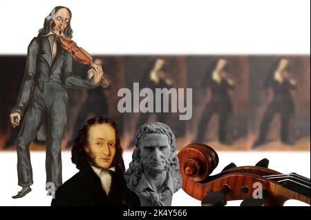 The greatest violinist of all time, Niccolò Paganini, in the background ...