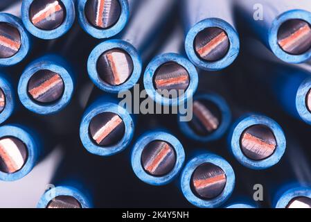 Cross section of high-voltage power cable in the section in the ...