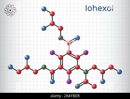 Iohexol molecule. It is contrast agent used in myelography and contrast ...