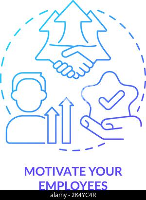Employee motivation blue gradient concept icons Stock Vector Image ...
