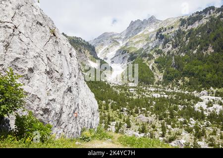 The Scenic Hike from Valbona to Theth in Northern Albania Stock Photo ...