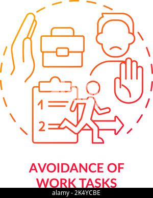 Avoidance of work tasks red concept icon Stock Vector Image & Art - Alamy