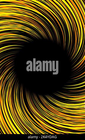 Golden glowing shiny spiral lines, round frames. Vector background ...