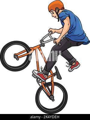 BMX Rider Colored Cartoon Illustration Stock Vector Image & Art - Alamy