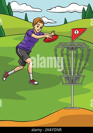 Disc Golf Cartoon Colored Clipart Illustration Stock Vector Image & Art ...