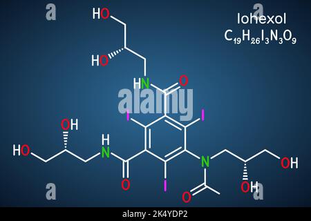 Iohexol molecule. It is contrast agent used in myelography and contrast ...