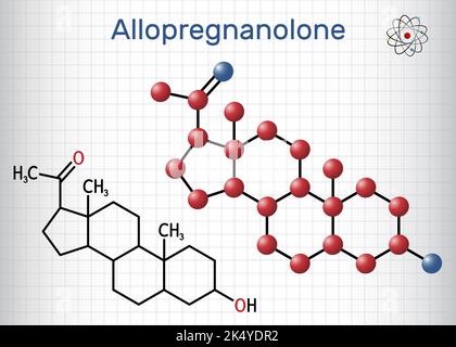 Allopregnanolone chemical formula. Allopregnanolone chemical molecular ...