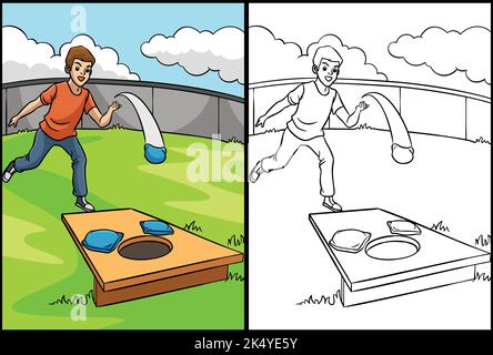 Cornhole Coloring Page for Kids Stock Vector Image & Art - Alamy
