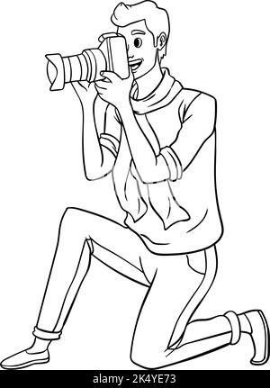 Photographer Coloring Page for Kids Stock Vector Image & Art - Alamy